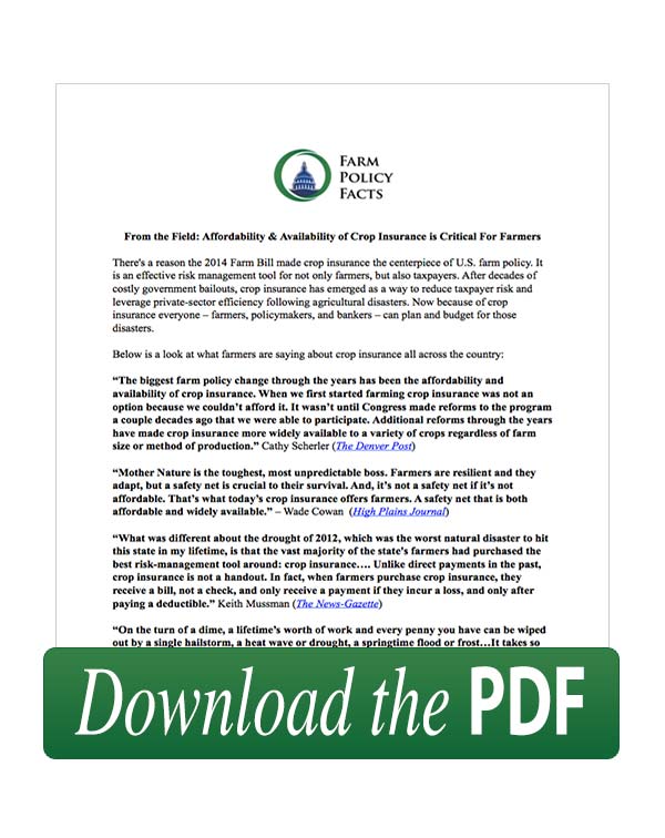 From the Field: Affordability & Availability of Crop Insurance is ...